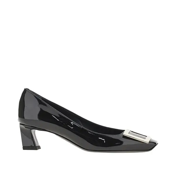 ROGER VIVIER Trompette Patent Leather Pumps With Buckle Detail - Black