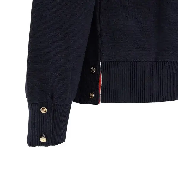 Thom Browne Cotton Cardigan With Signature Bar Detail