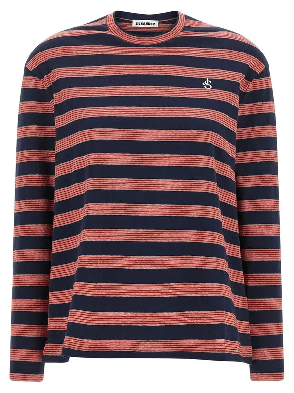 JIL SANDER Striped Long Sleeve Crewneck T-shirt - Multicolor