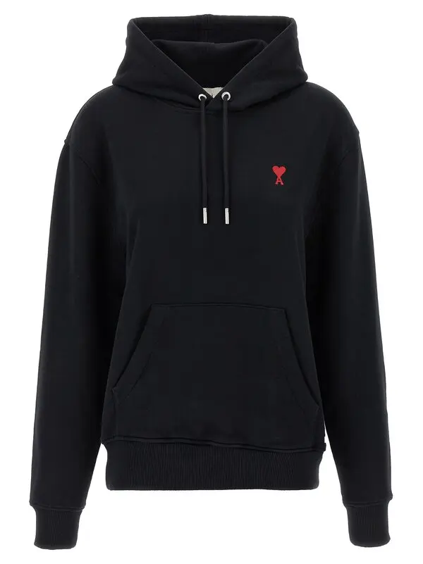 AMI Paris De Coeur' Hoodie - Black