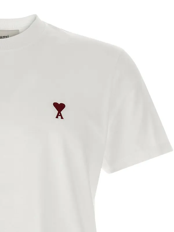 AMI Paris De Coeur" Organic Cotton T-shirt - White