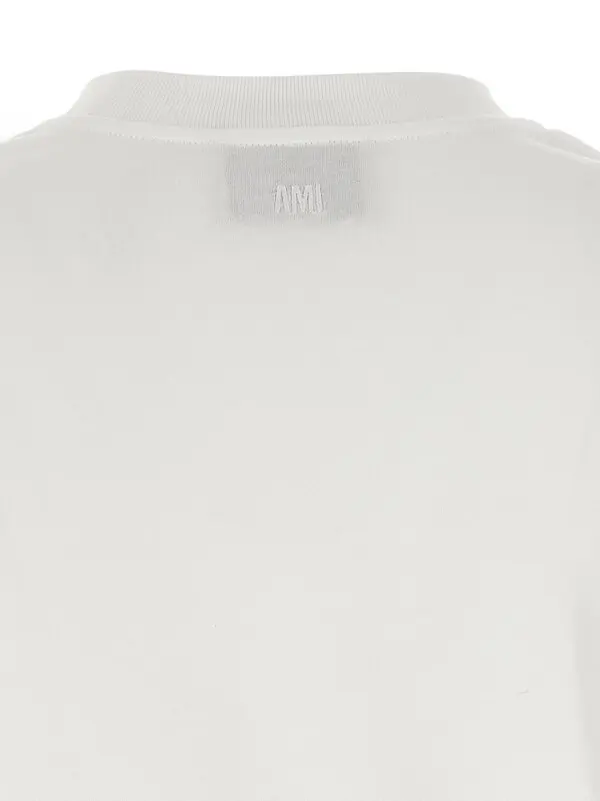 AMI Paris De Coeur" Organic Cotton T-shirt - White