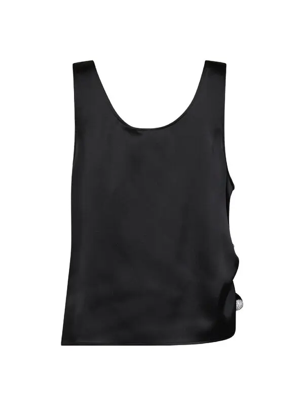 Giuseppe Di Morabito Black Satin Draped Top - Multicolor