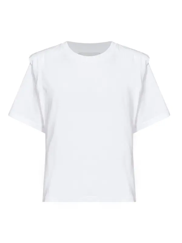 Isabel Marant Étoile White Cotton Jersey T-shirt With Shoulder Detail - Multicolor