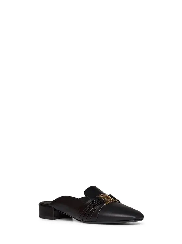 FERRAGAMO Black Corby Mules With Gancini Ornament