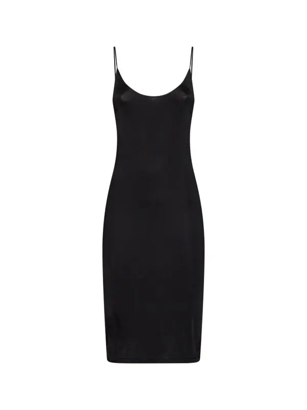 Saint Laurent Black Jersey Cassandre Open Back Dress - Multicolor