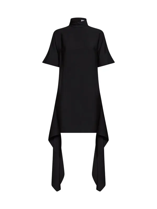Alaïa Black Viscose Asymmetric T-shirt Mini Dress - Multicolor