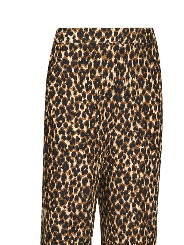 Etro Beige Silk Crêpe De Chine Printed Trousers