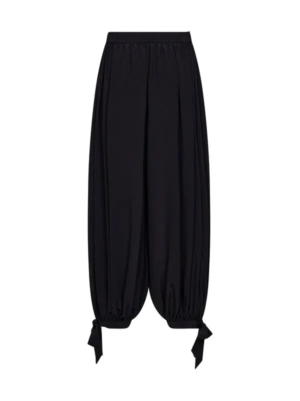 Chloé Black Silk Crêpe De Chine Fluid Harem Trousers