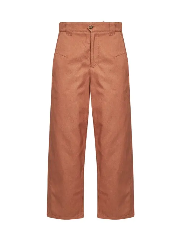 Chloé Cotton Canvas Barrel Trousers