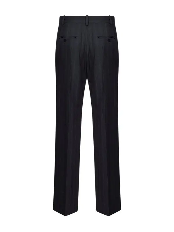 Isabel Marant Étoile Dark Anthracite Check Virgin Wool Trousers