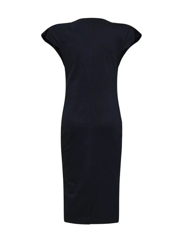 Isabel Marant Étoile Black Cotton Jersey Midi Dress With Asymmetric Details - Multicolor