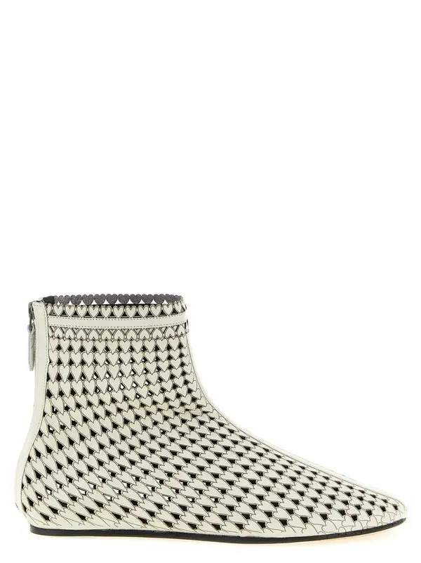 Isabel Marant Étoile Ferix Laser-cut Heart Ankle Boots - Cream