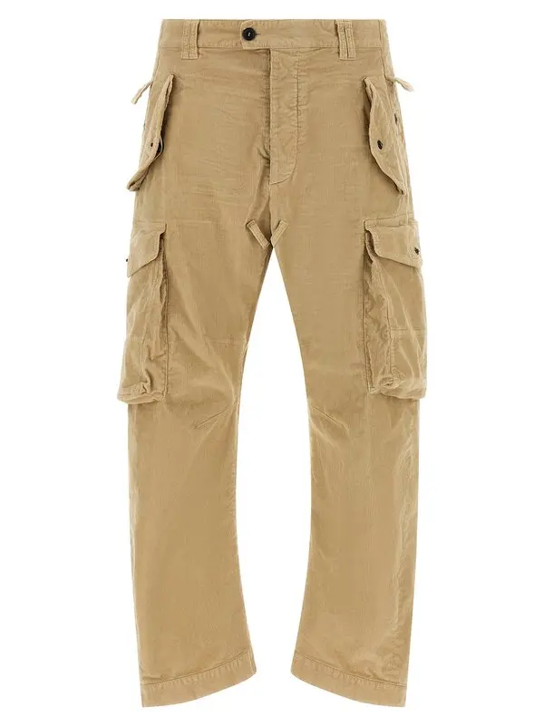 Dsquared2 Corduroy Multi-pocket Relaxed Fit Trousers - Cream