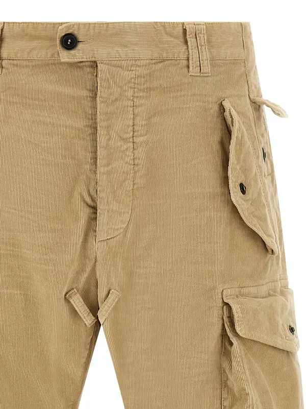 Dsquared2 Corduroy Multi-pocket Relaxed Fit Trousers - Cream