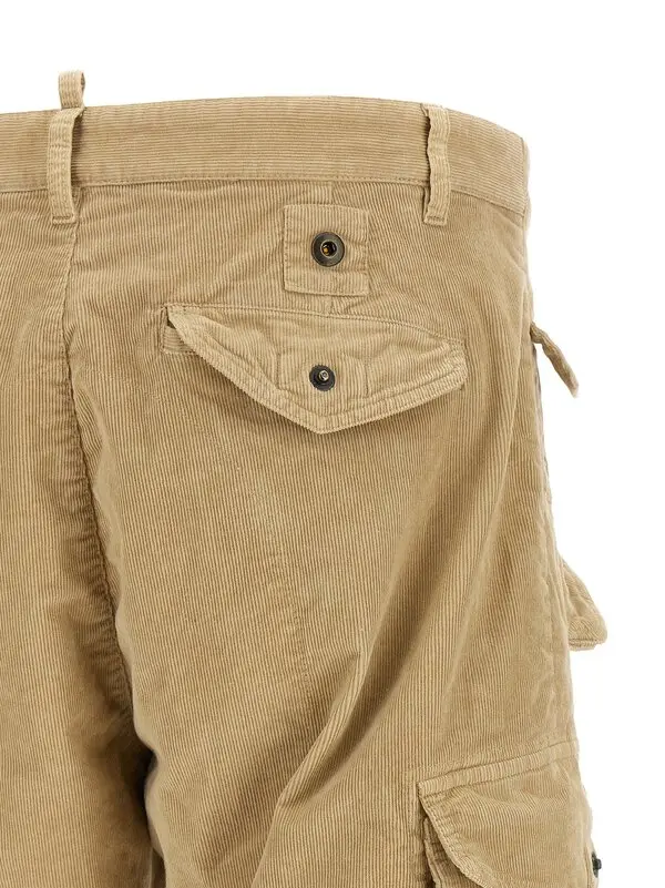 Dsquared2 Corduroy Multi-pocket Relaxed Fit Trousers - Cream