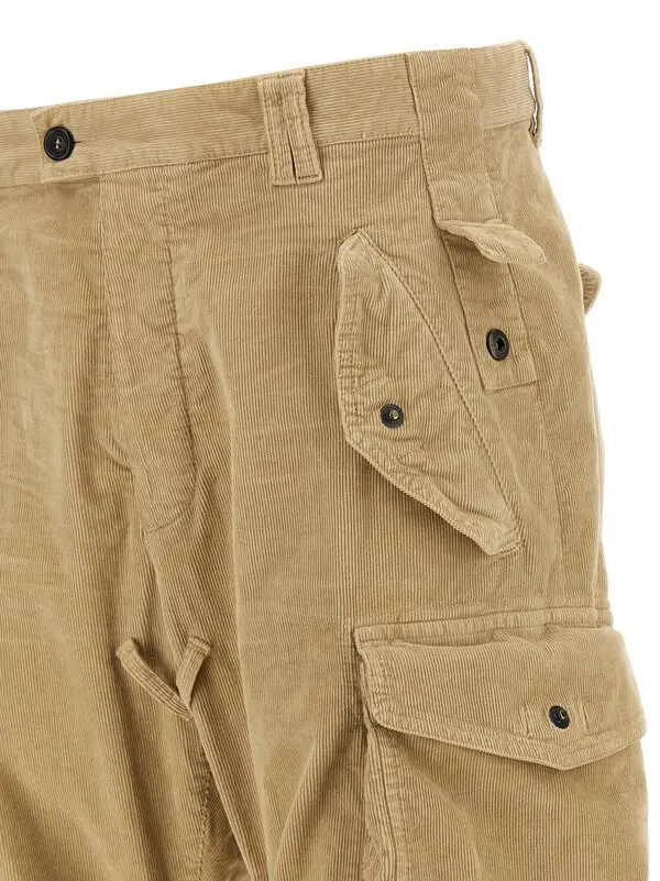 Dsquared2 Corduroy Multi-pocket Relaxed Fit Trousers - Cream