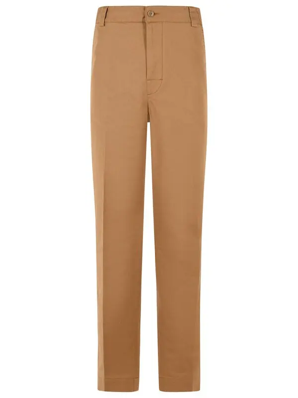 Moncler Stretch Cotton Tailored Trousers - Brown