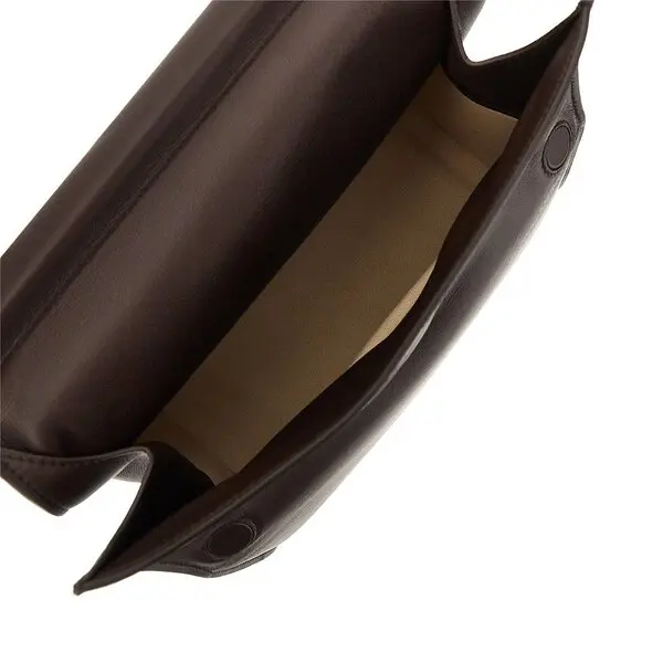Jacquemus Nappa Leather Rond Carré Clutch With Gold-tone Hardware - Brown