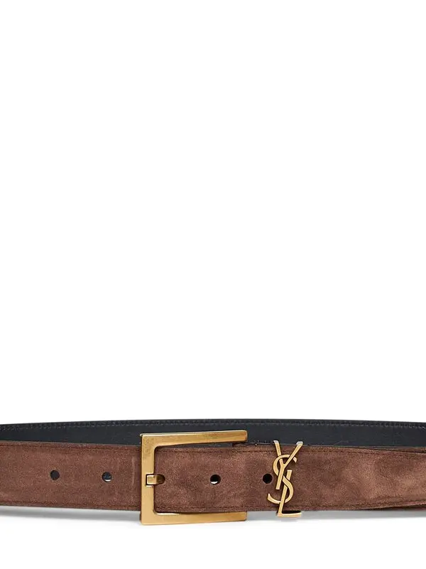 Saint Laurent Suede Cassandre Belt