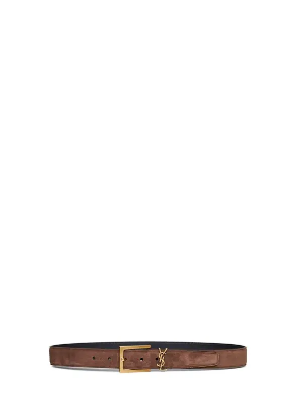 Saint Laurent Suede Cassandre Belt - Multicolor