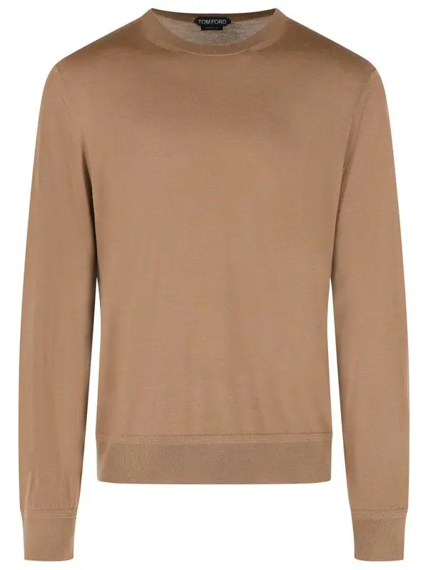 TOM FORD Crew Neck Wool Pullover - Brown