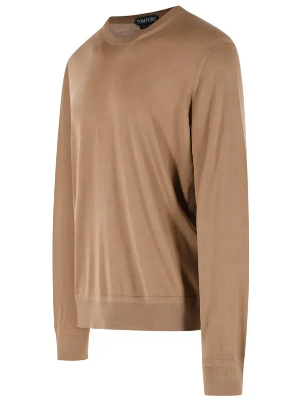 TOM FORD Crew Neck Wool Pullover - Brown
