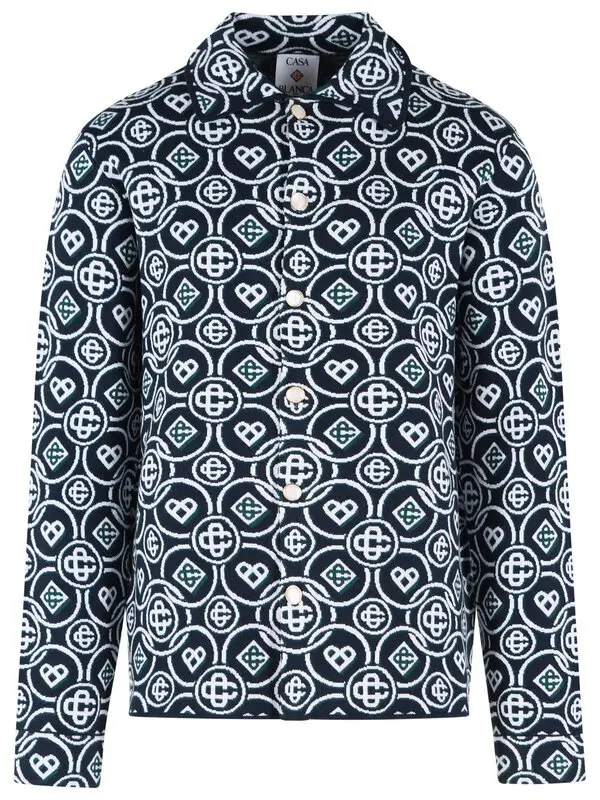 Casablanca Cc Monogram' Navy Cotton Shirt