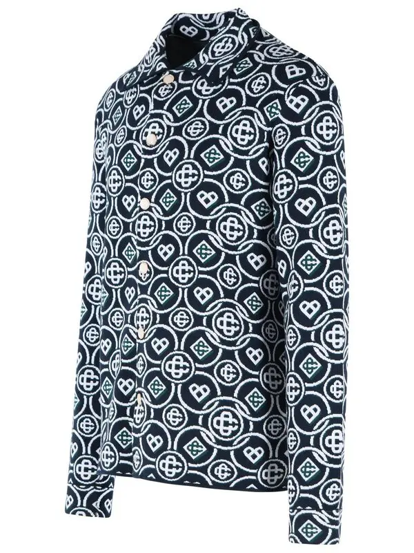 Casablanca Cc Monogram' Navy Cotton Shirt