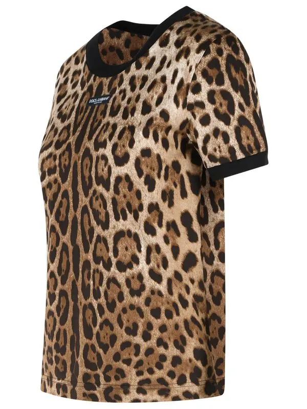 Dolce & Gabbana Leopard Print Cotton T-shirt