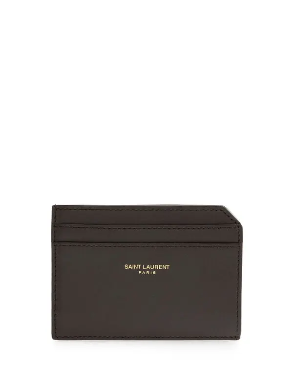 Saint Laurent Open Card Case In Two-tone Smooth Leather