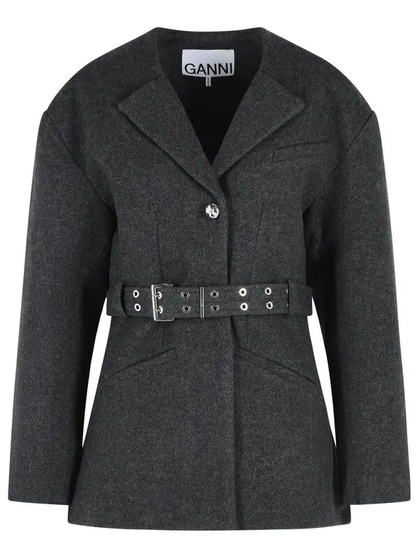 GANNI Peacoat - Gray