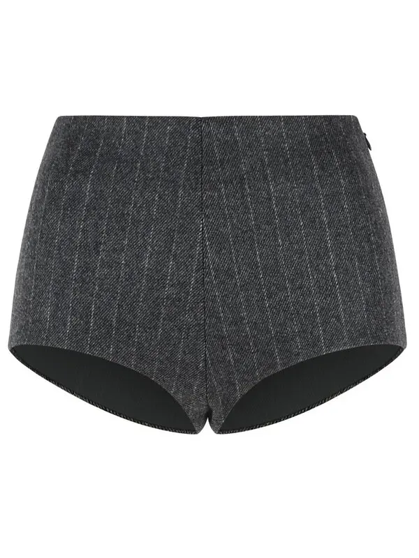 Andamane The Attico Tami Melange Grey Wool Blend Culottes - Gray