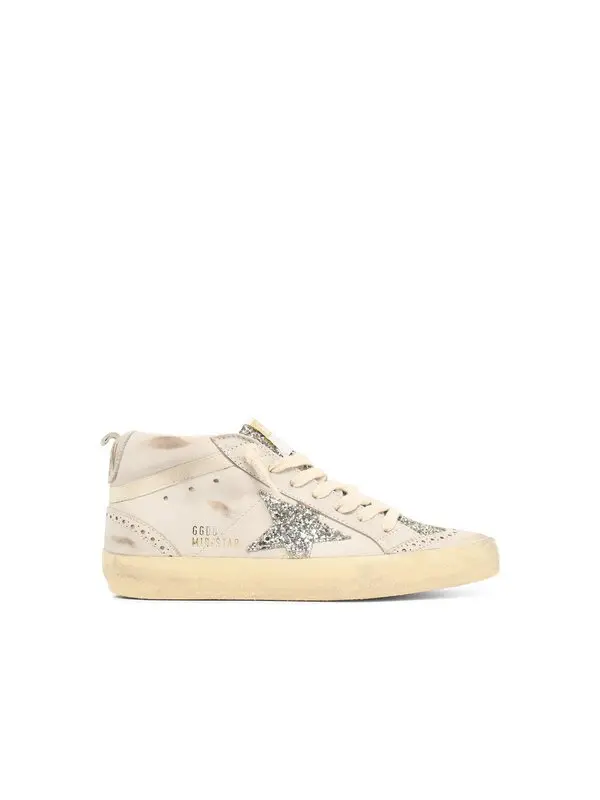 GOLDEN GOOSE Mid Star Classic Beige Leather Sneakers