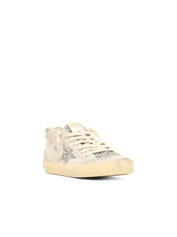 GOLDEN GOOSE Mid Star Classic Beige Leather Sneakers