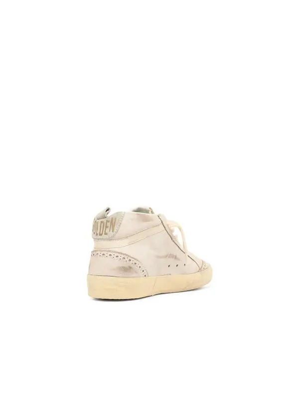GOLDEN GOOSE Mid Star Classic Beige Leather Sneakers