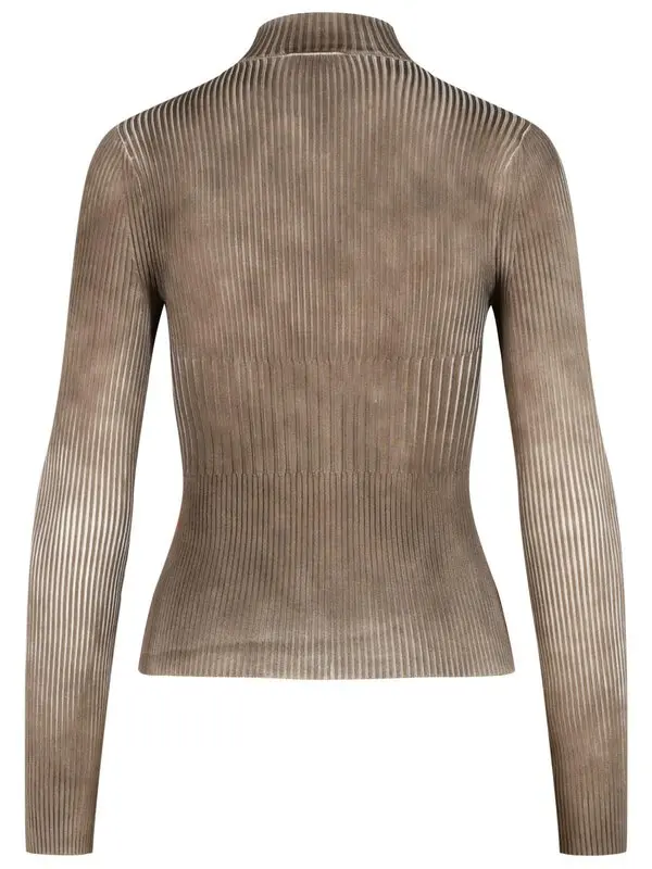 DIESEL® Ribbed Cardigan With Zip Closure
