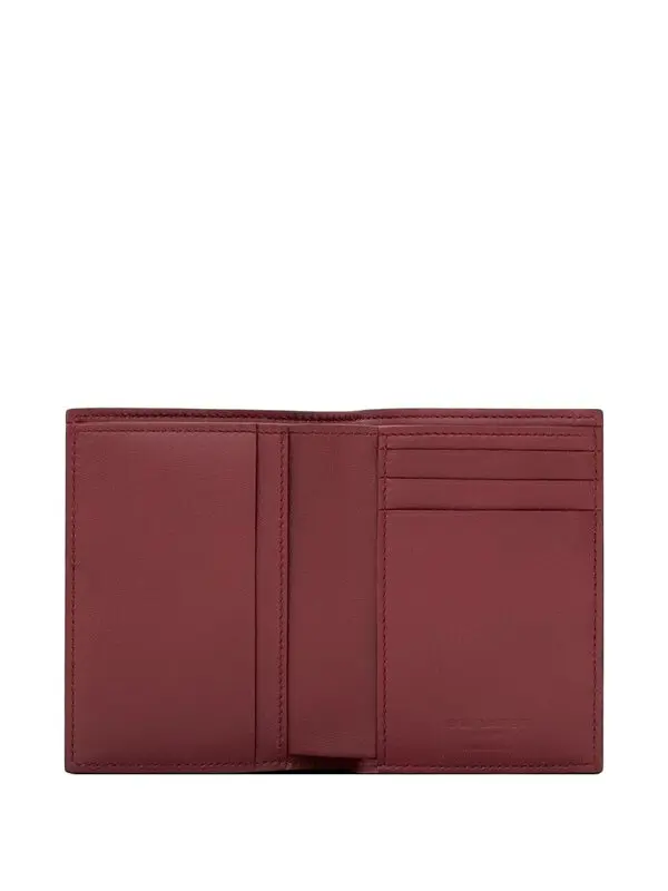Saint Laurent Credit Card Wallet In Two-tone Smooth Leather