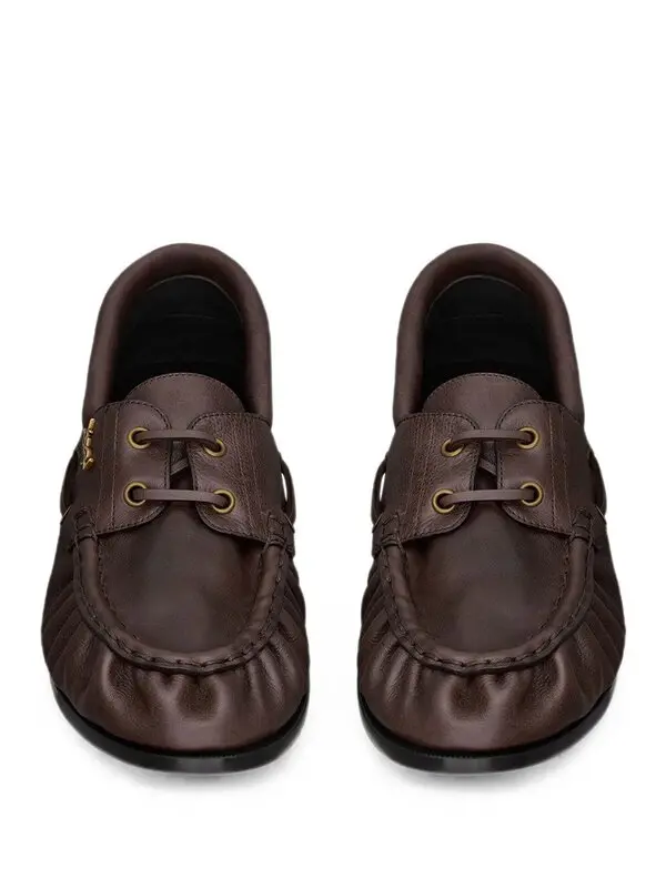 Saint Laurent Le Loafer Bateau In Smooth Leather