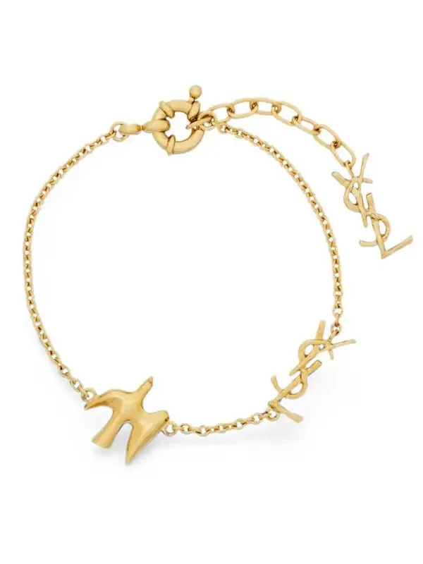 Saint Laurent Cassandre Dove Chain Bracelet - Silver