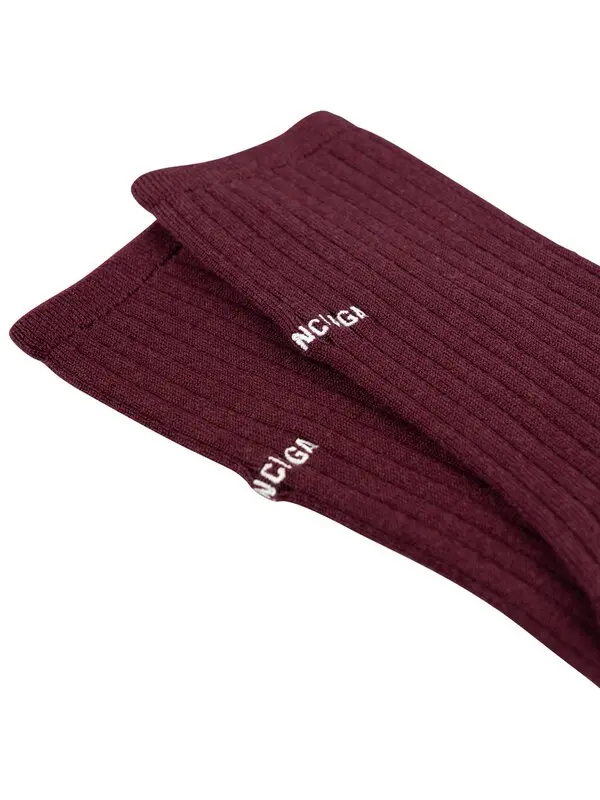 Balenciaga Ribbed Wool Crew Socks - Red
