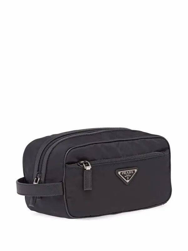Prada Re-nylon And Saffiano Leather Travel Pouch