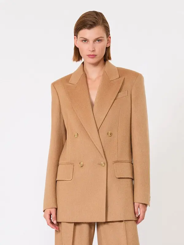Max Mara Giacca Double-breasted Camel Hair Blazer - Multicolor