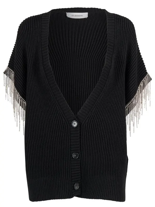 Sportmax Wool Cardigan With Rhinestone Embellishment