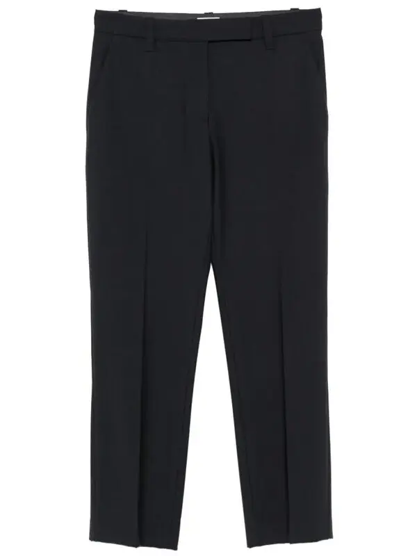 Brunello Cucinelli Pressed-crease Wool Trousers - Blue
