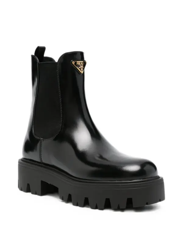 Prada Brushed Leather Booties
