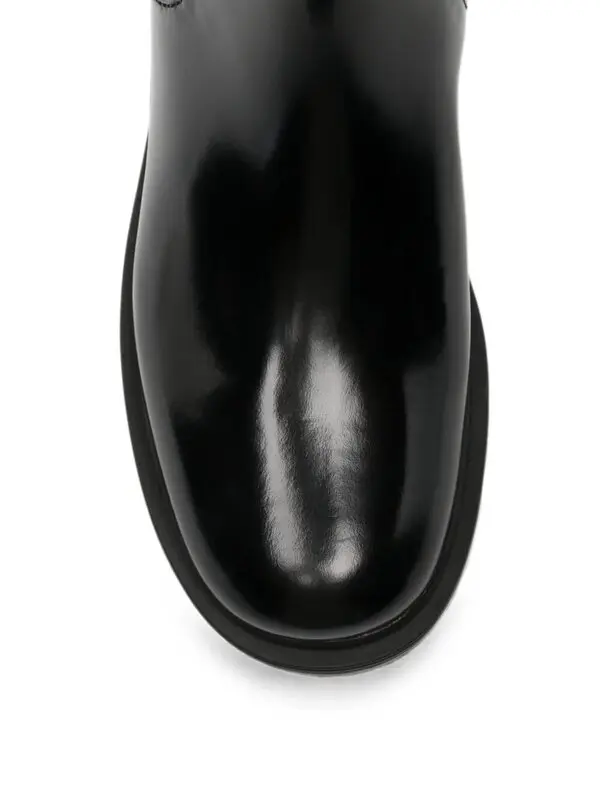 Prada Brushed Leather Chelsea Boots - Black
