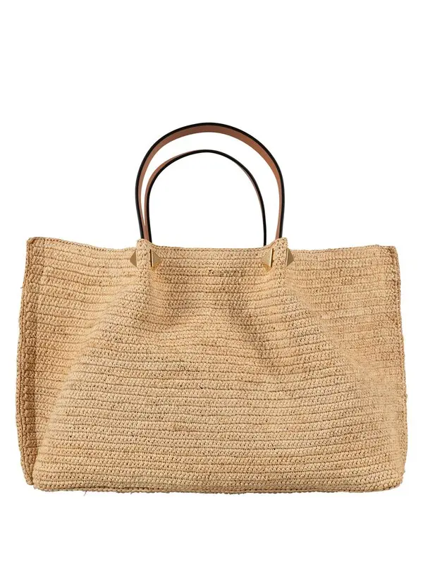 Valentino Garavani Medium Raffia Handbag With Pouch