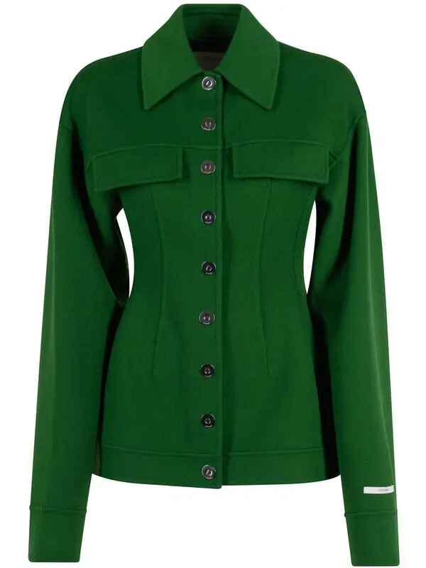 Sportmax Shaped Jacket In Pure Wool
