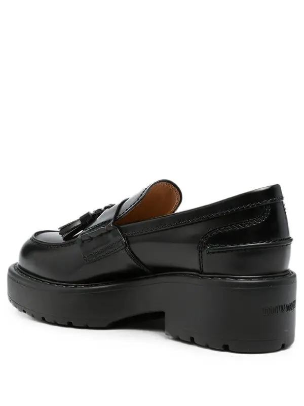 Miu Miu Calf Leather Chunky Loafers - Black